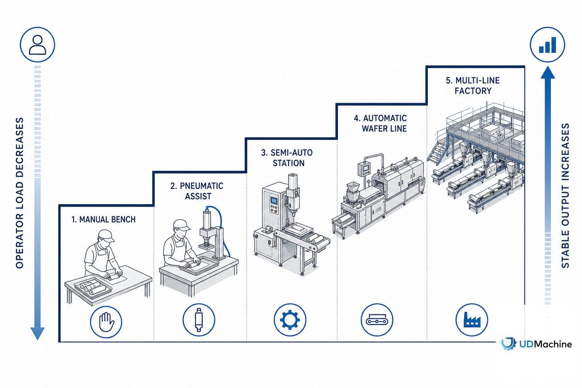 Manual vs Automatic Egg Roll Machine: Output & Payback - UDTECH
